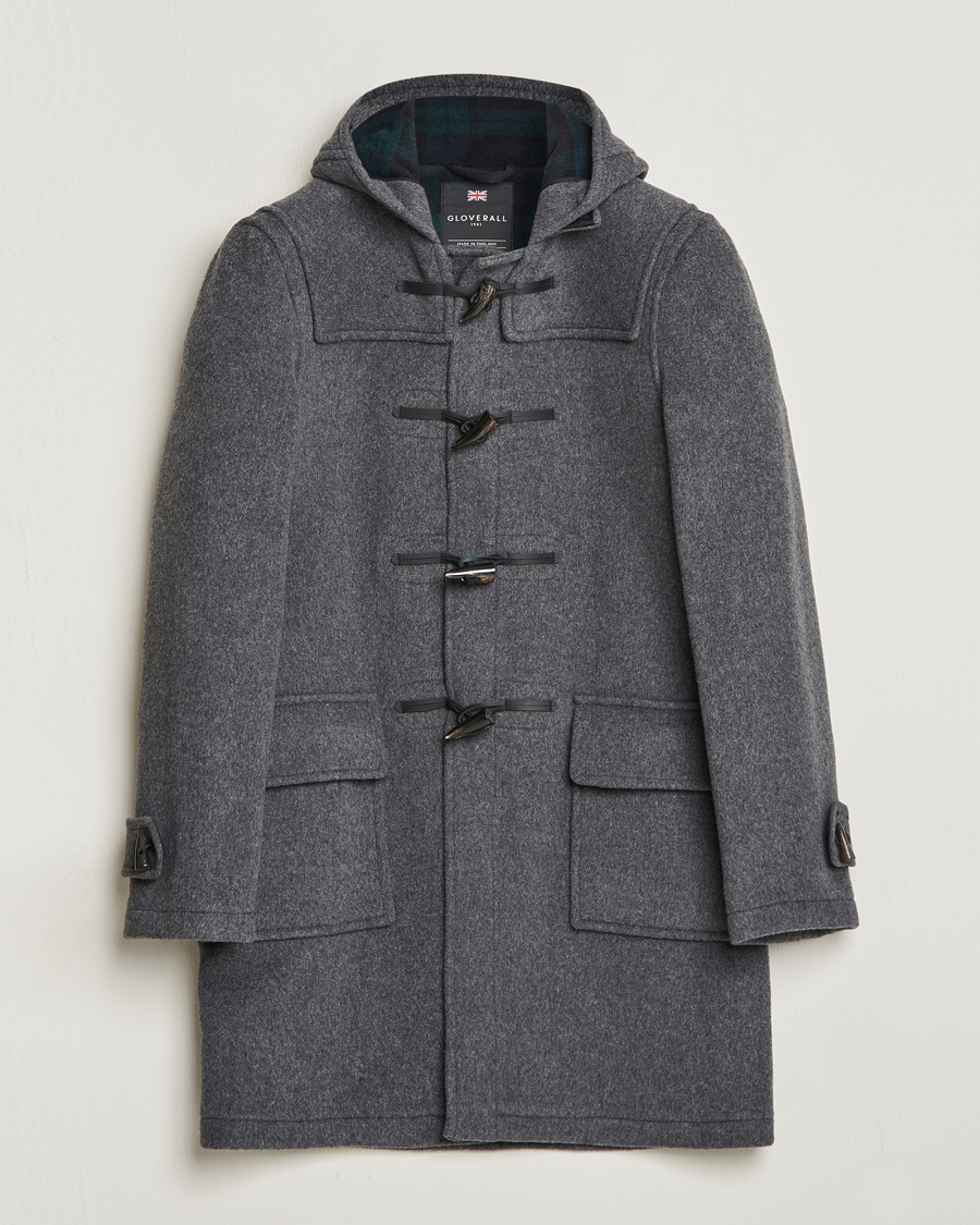 Gloverall Morris Duffle Coat Grey/Blackwatch at CareOfCarl.com