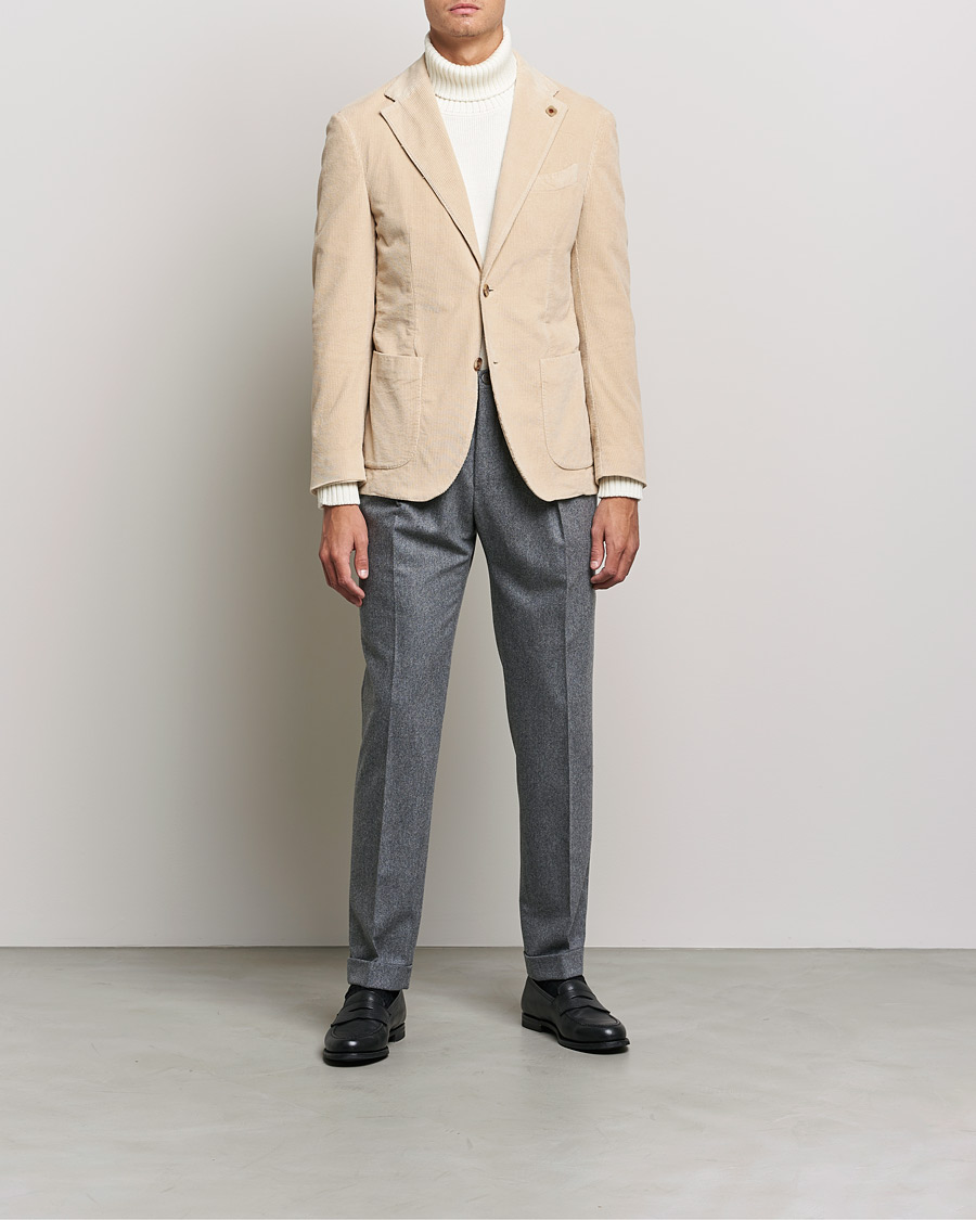 Lardini Shadow Dyed Corduroy Blazer Beige at CareOfCarl.com