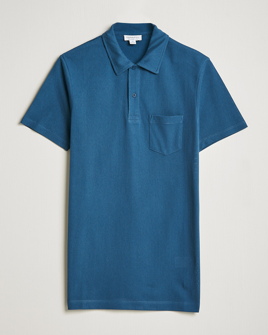 Sunspel Riviera Polo Shirt Teal at CareOfCarl.com