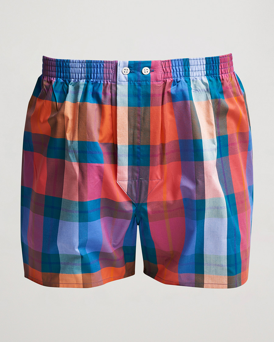 Derek Rose Classic Fit Checked Cotton Boxer Shorts Multi at CareOfCarl.com