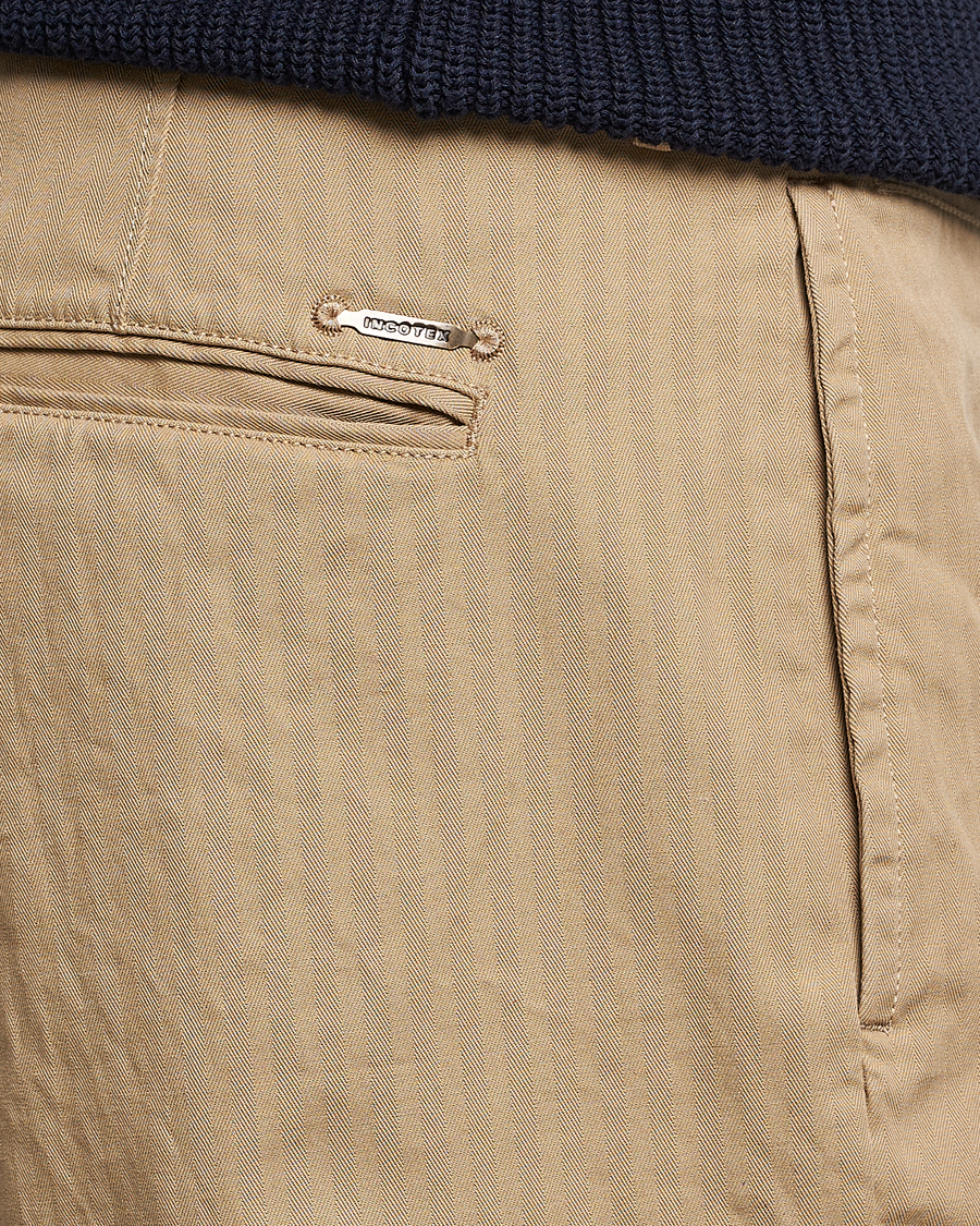 Incotex Regular Fit Herringbone Chinos Khaki at CareOfCarl.com