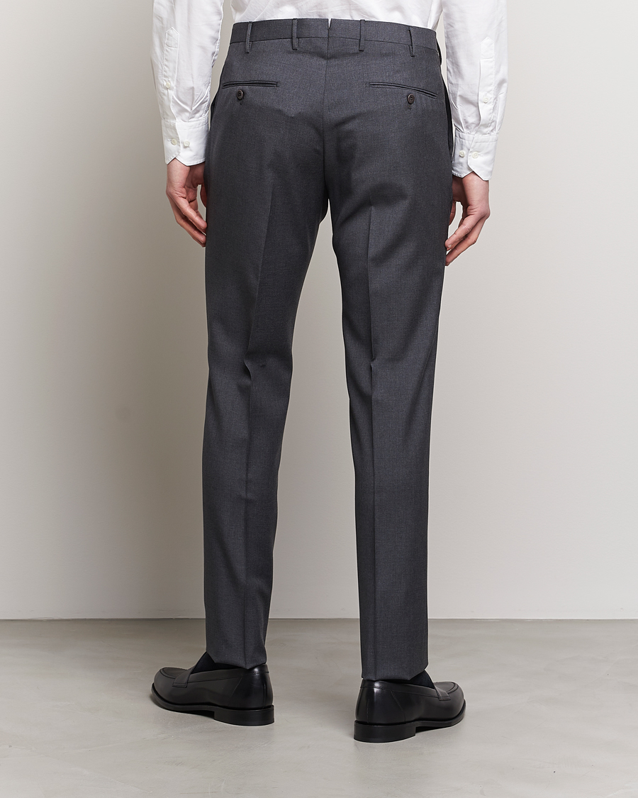 Incotex Slim Fit Tropical Wool Trousers Dark Grey at CareOfCarl.com