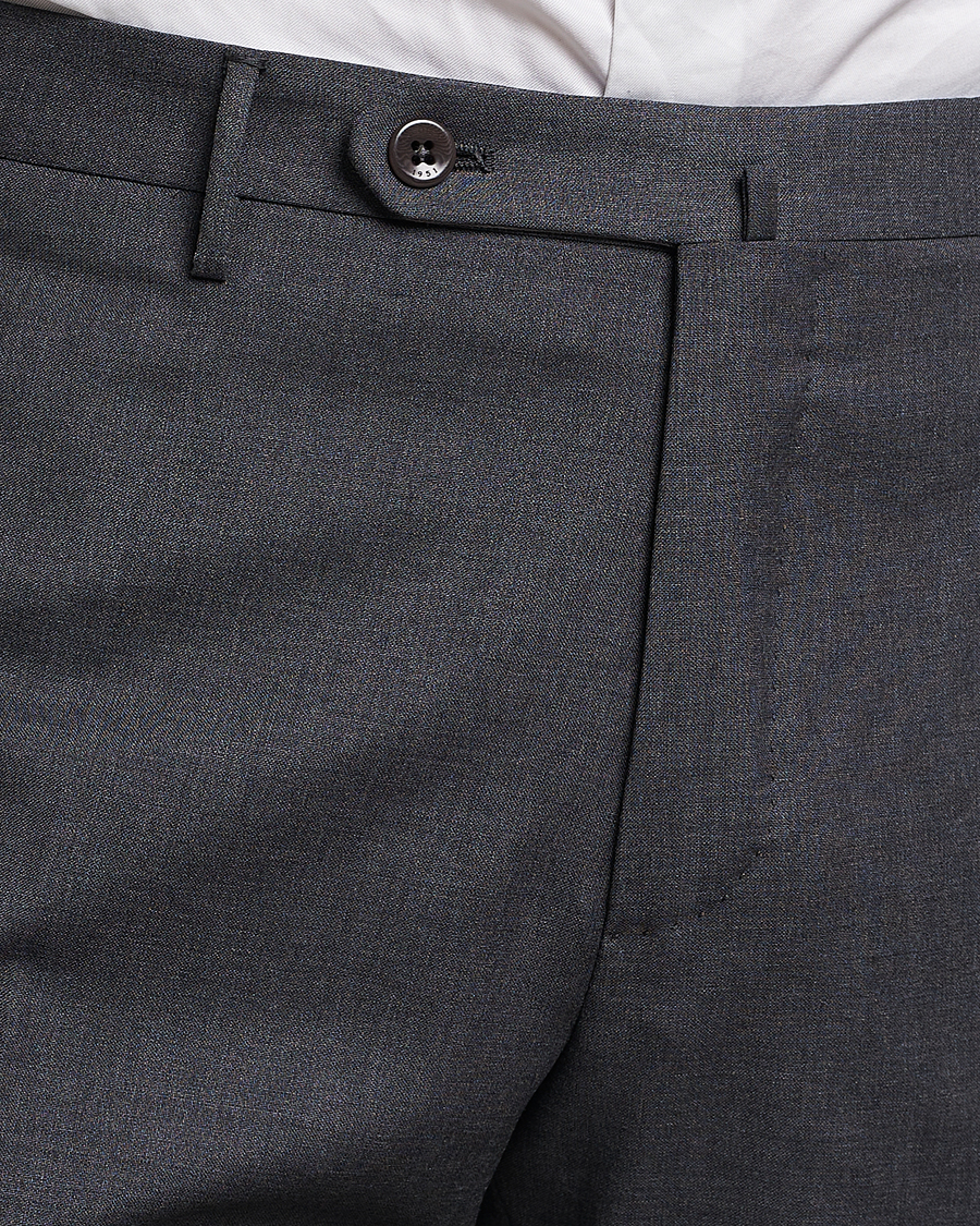 Incotex Slim Fit Tropical Wool Trousers Dark Grey at CareOfCarl.com