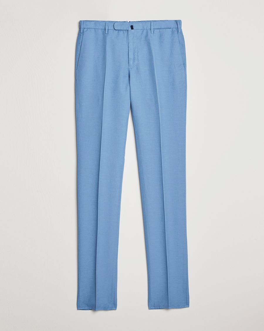 Incotex Slim Fit Chinolino Trousers Light Blue at CareOfCarl.com