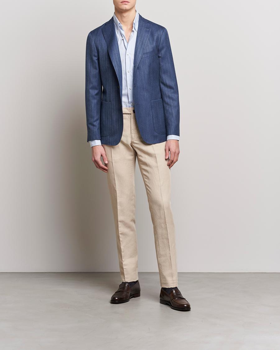 Incotex Slim Fit Chinolino Trousers Beige at CareOfCarl.com