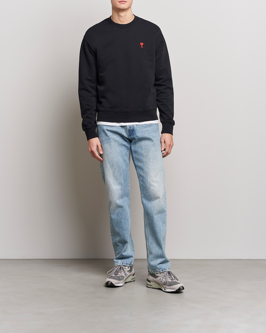 AMI Heart Logo Sweatshirt Black at CareOfCarl.com