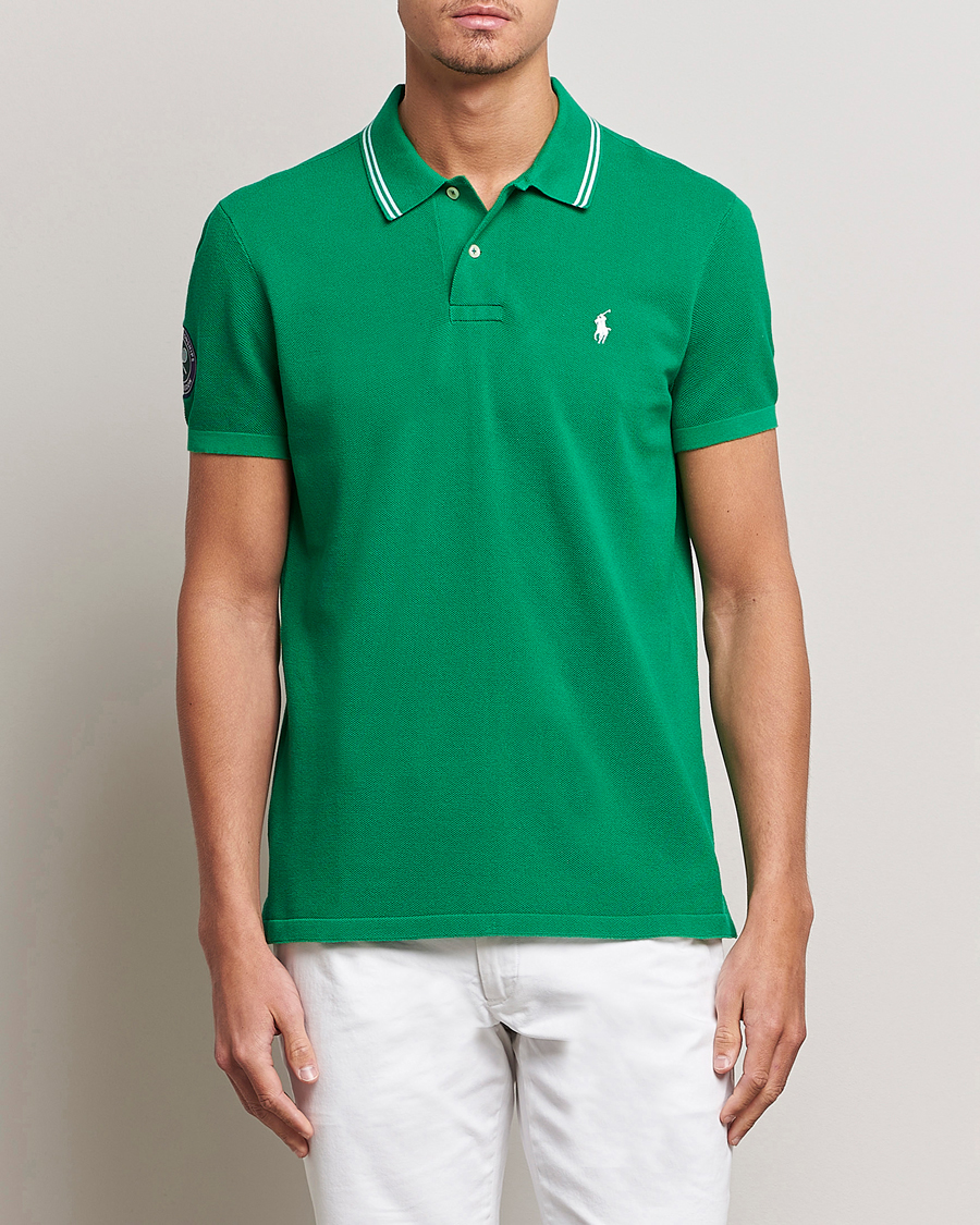Polo Ralph Lauren Custom Slim Fit Wimbledon Polo Stem Green at CareOfCarl.c