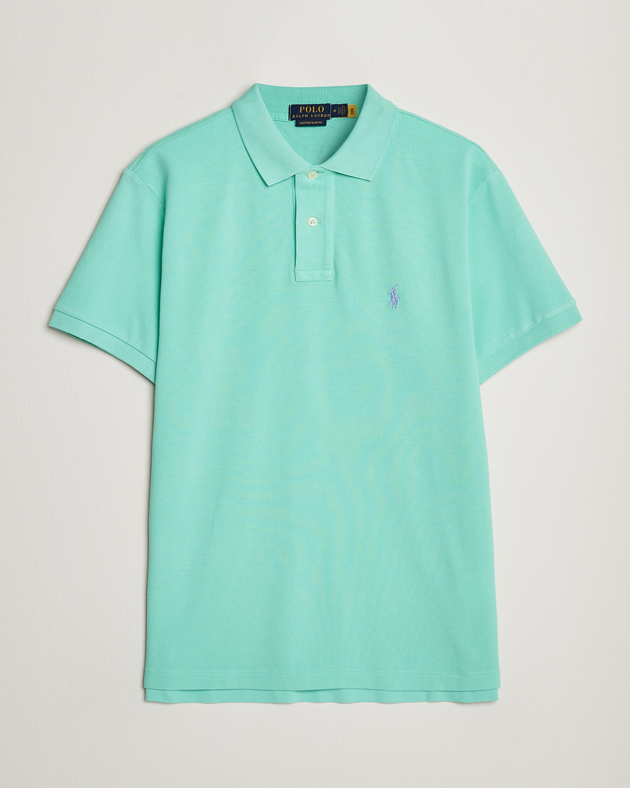 Polo Ralph Lauren Custom Slim Fit Polo Aqua Verde at CareOfCarl.com