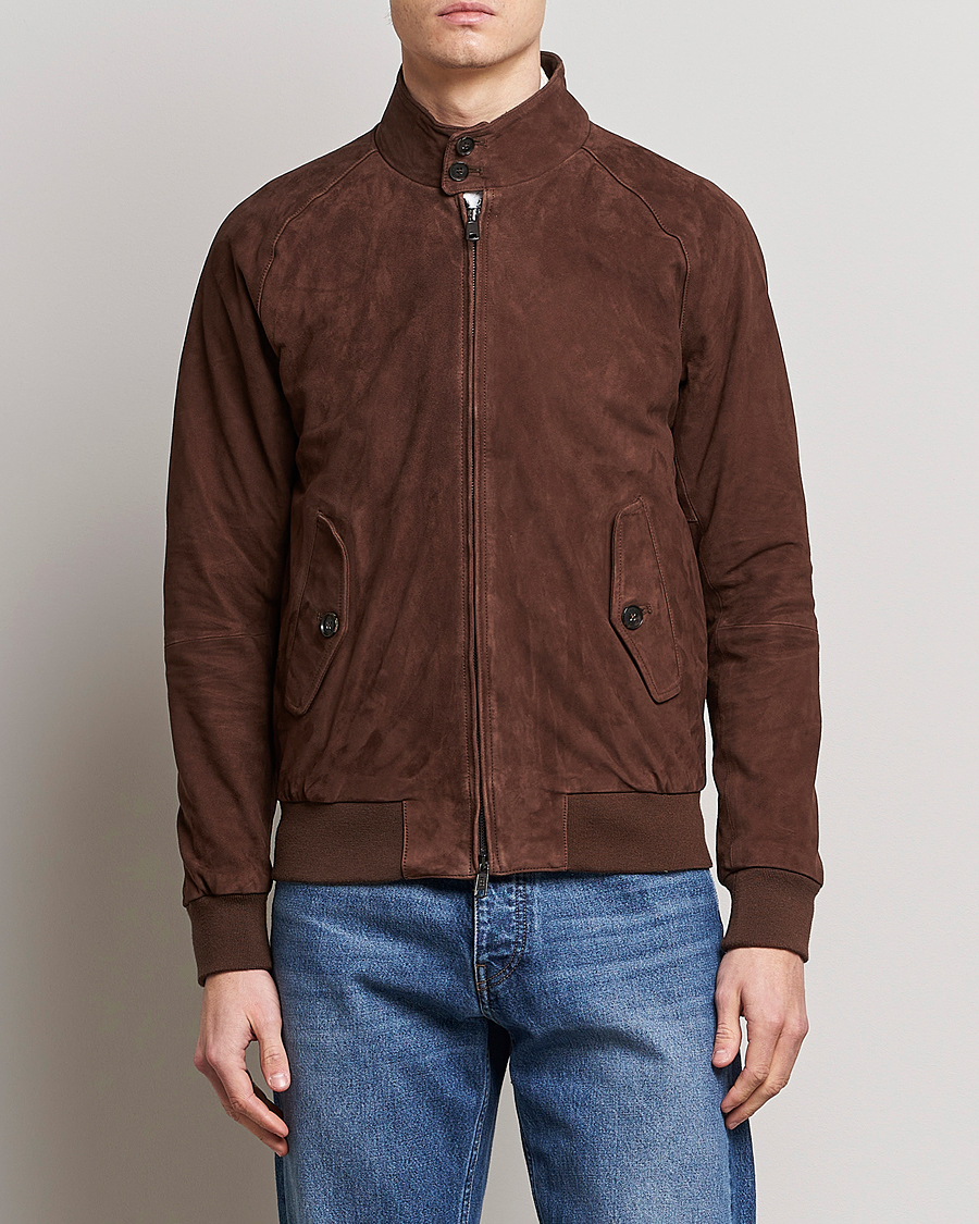 Baracuta G9 Suede Jacket Chocolate at CareOfCarl.com