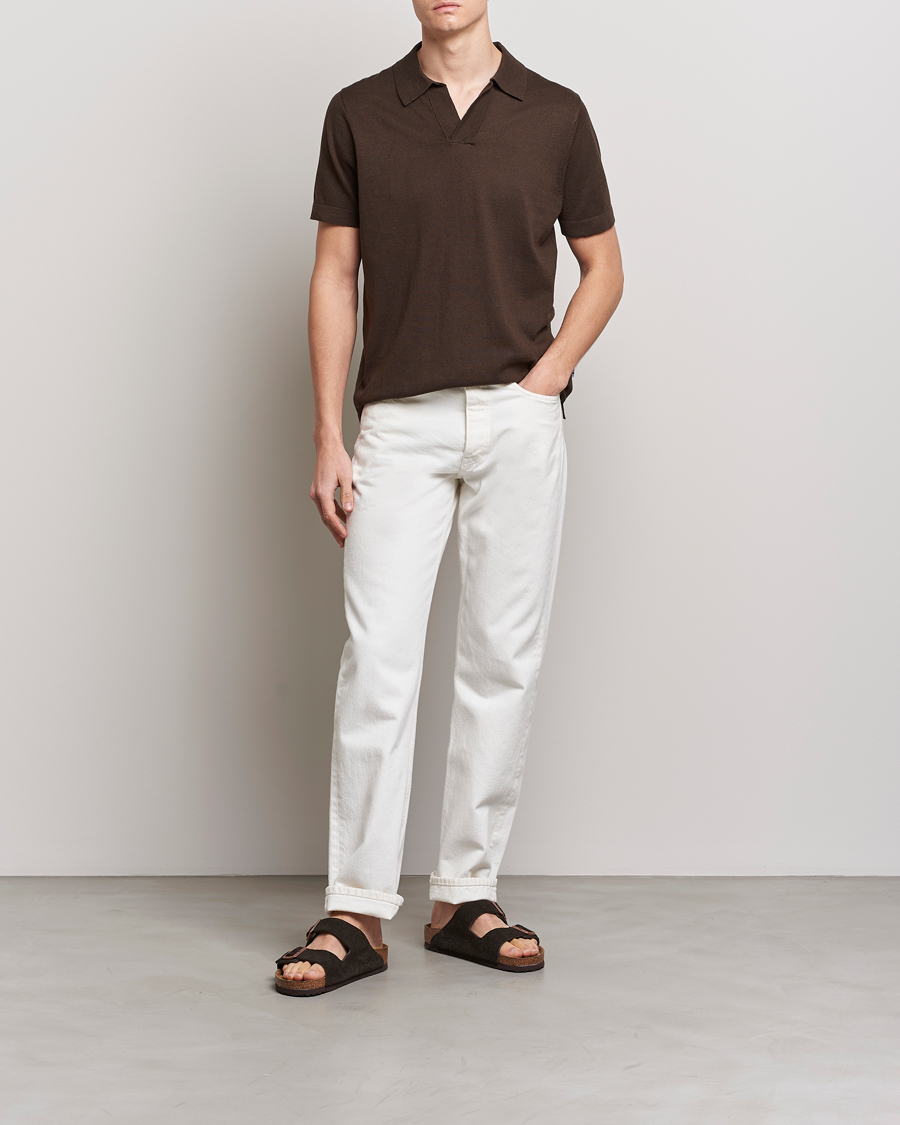 NN07 Ryan Cotton/Linen Polo Brown at CareOfCarl.com