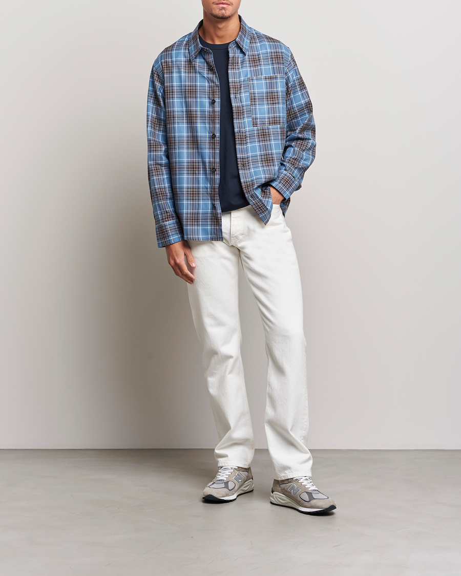 A.P.C. Graham Checked Overshirt Clear Blue at CareOfCarl.com