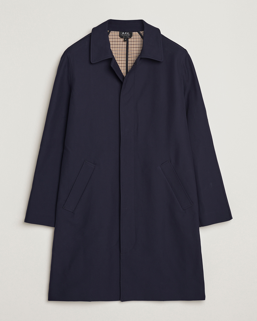 A.P.C. Wool Mac Coat Navy at CareOfCarl.com