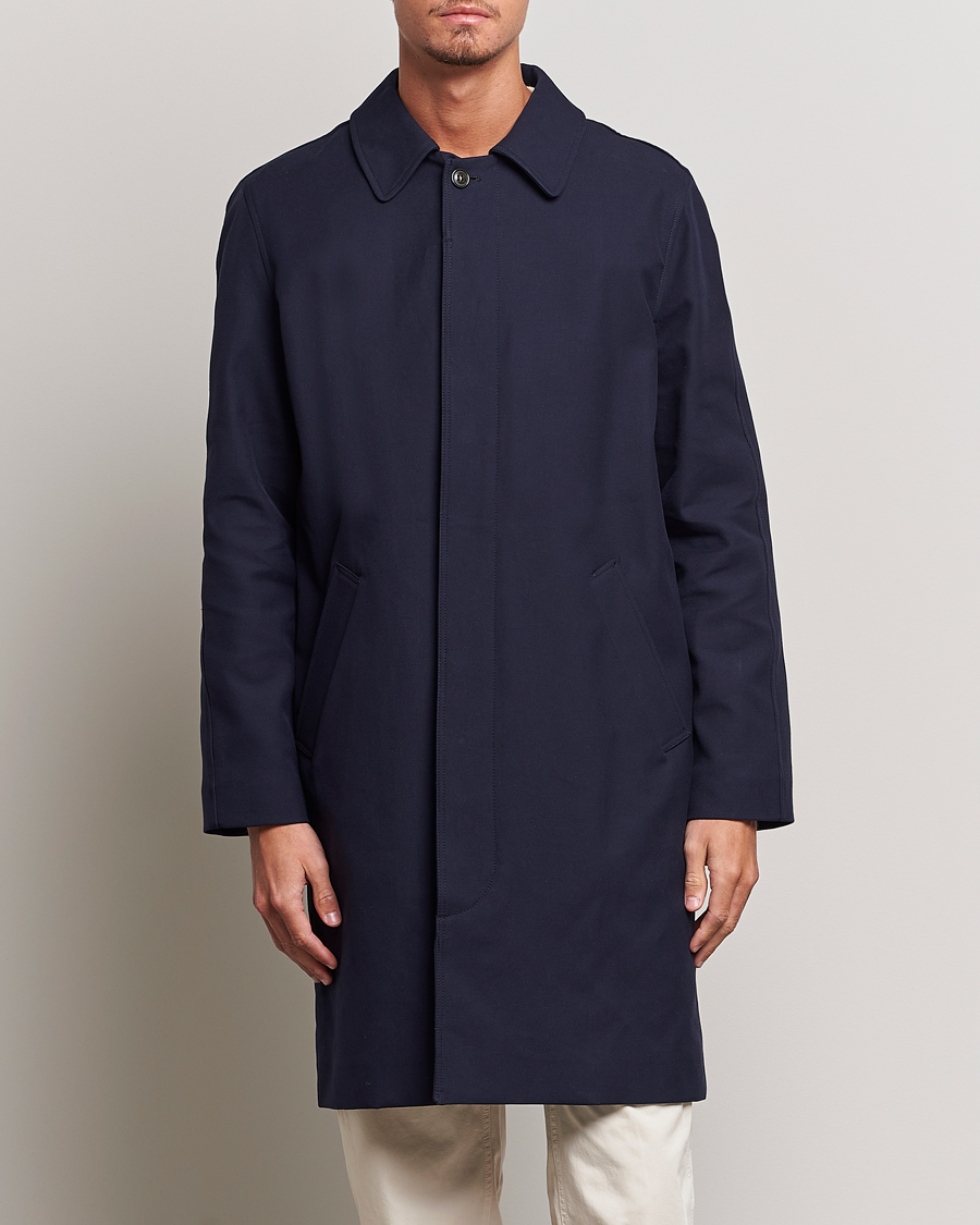 A.P.C. Wool Mac Coat Navy at CareOfCarl.com