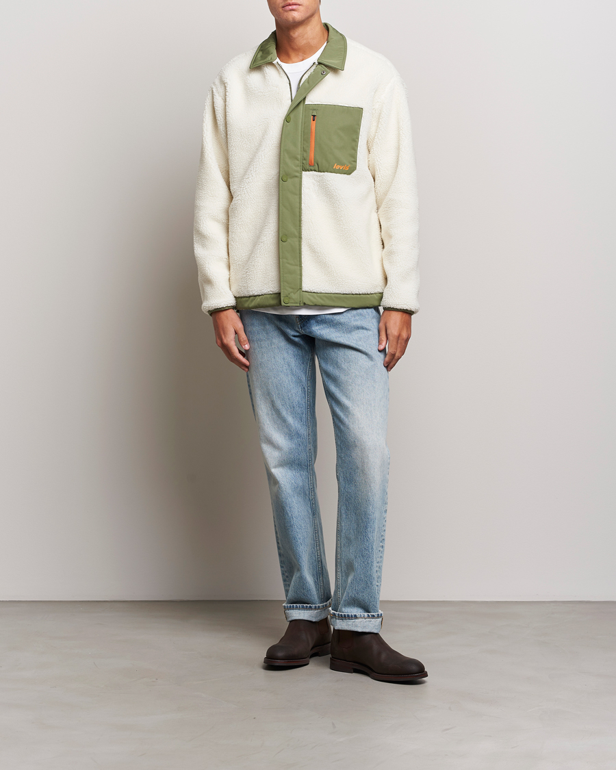 Levi's Buchanan Sherpa Jacket White/Green at CareOfCarl.com