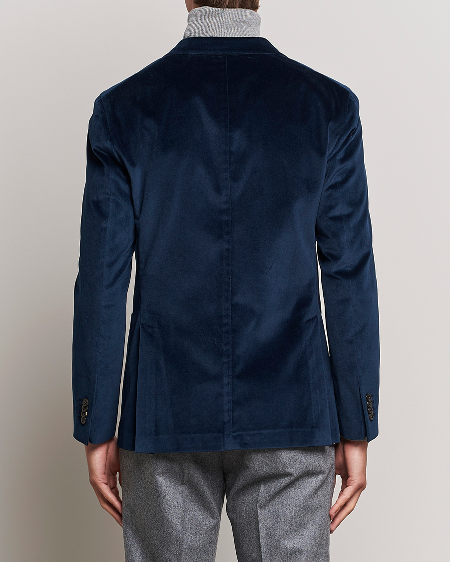 Boglioli K Jacket Washed Flannel Blazer Navy at CareOfCarl.com