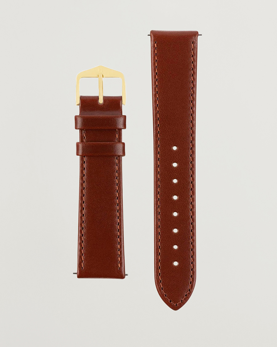 HIRSCH Osiris Calf Leather Watch Strap Mid Brown at CareOfCarl.com