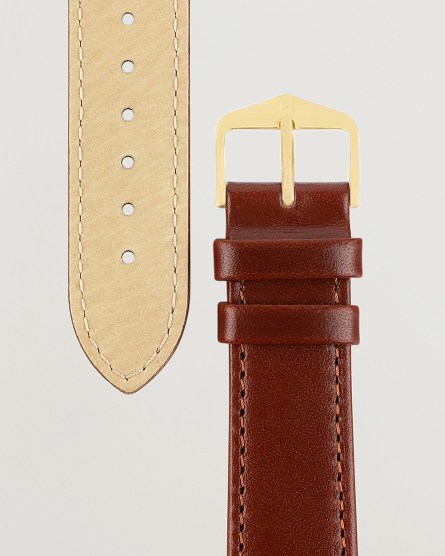 HIRSCH Osiris Calf Leather Watch Strap Mid Brown at CareOfCarl.com