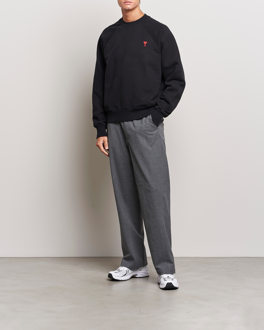 AMI Heart Logo Sweatshirt Black at CareOfCarl.com