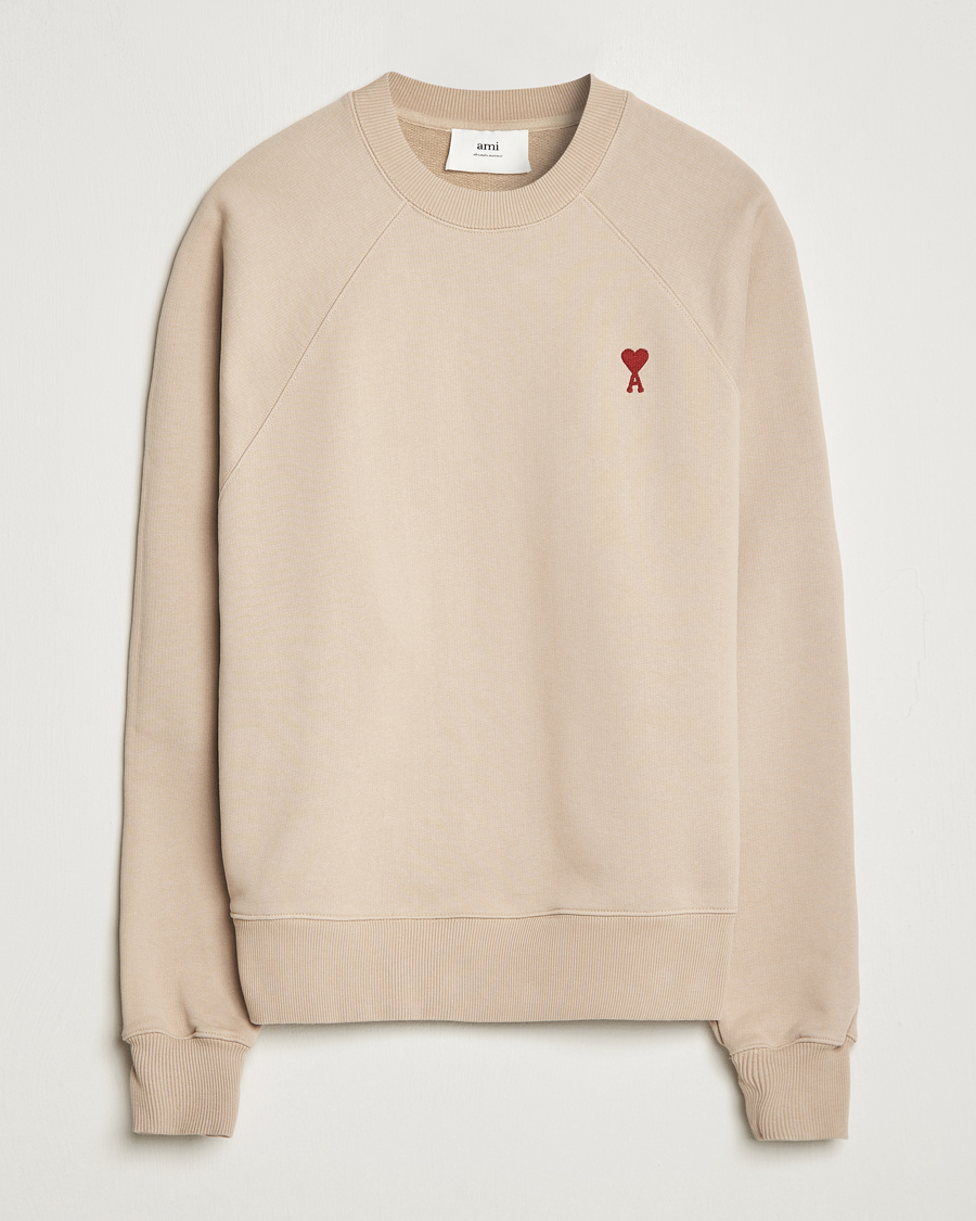 AMI Heart Logo Sweatshirt Beige at CareOfCarl.com
