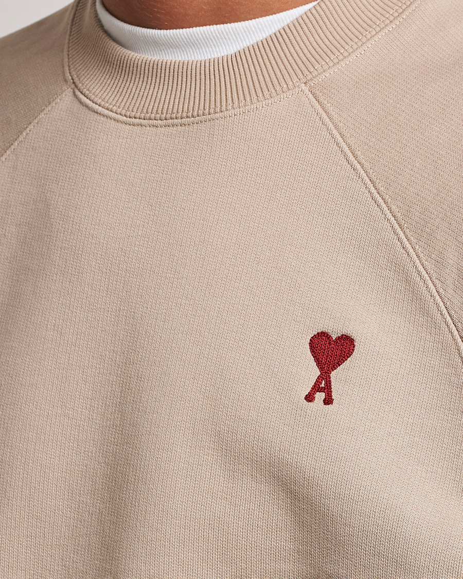 AMI Heart Logo Sweatshirt Beige at CareOfCarl.com