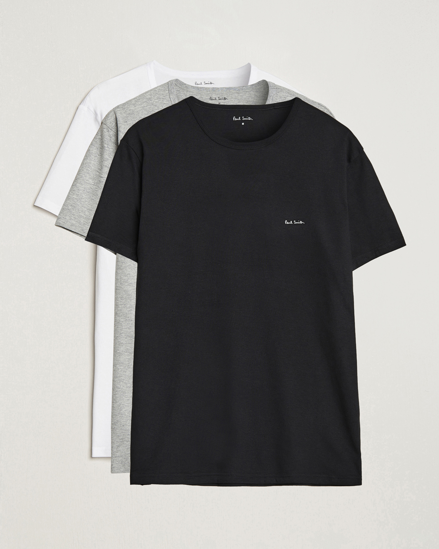 Paul Smith 3-Pack Crew Neck T-Shirt Black/Grey/White at CareOfCarl.com