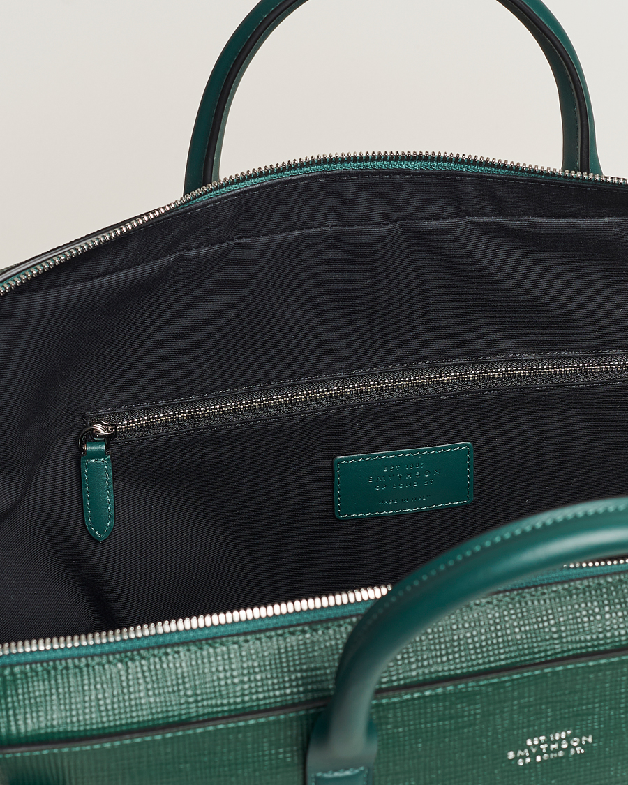 Smythson Panama Lightweight Briefcase Forest Green at CareOfCarl.com