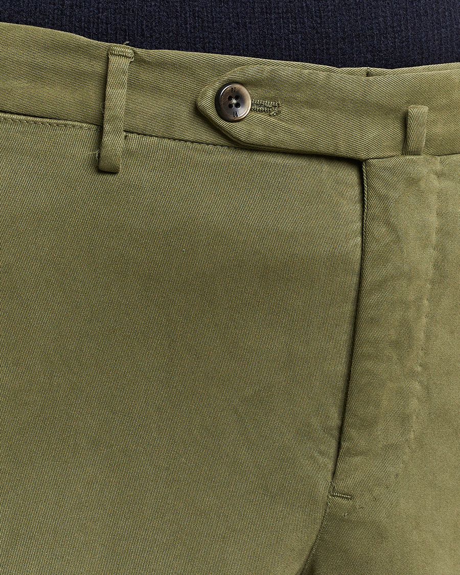 PT01 Slim Fit Cotton Stretch Chinos Dark Green at CareOfCarl.com