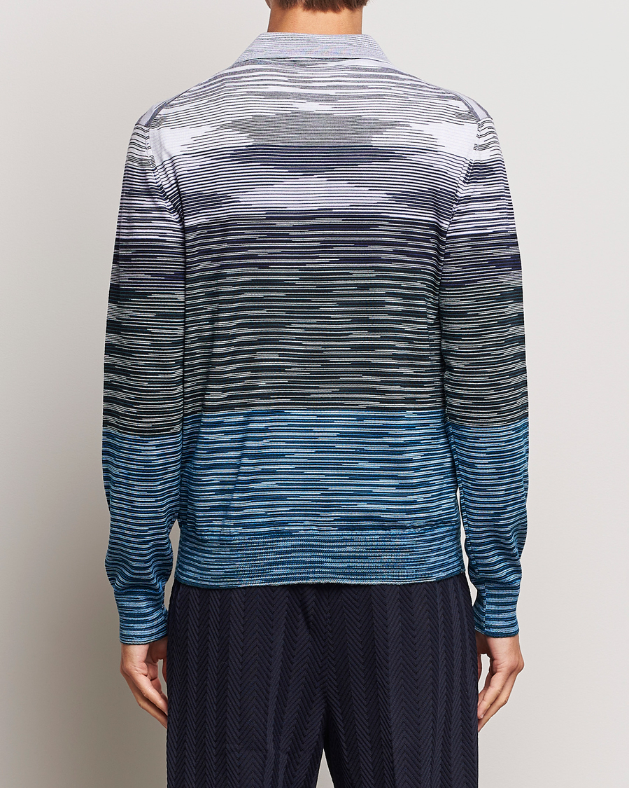Missoni Space Dyed Long Sleeve Polo Blue/Black at CareOfCarl.com