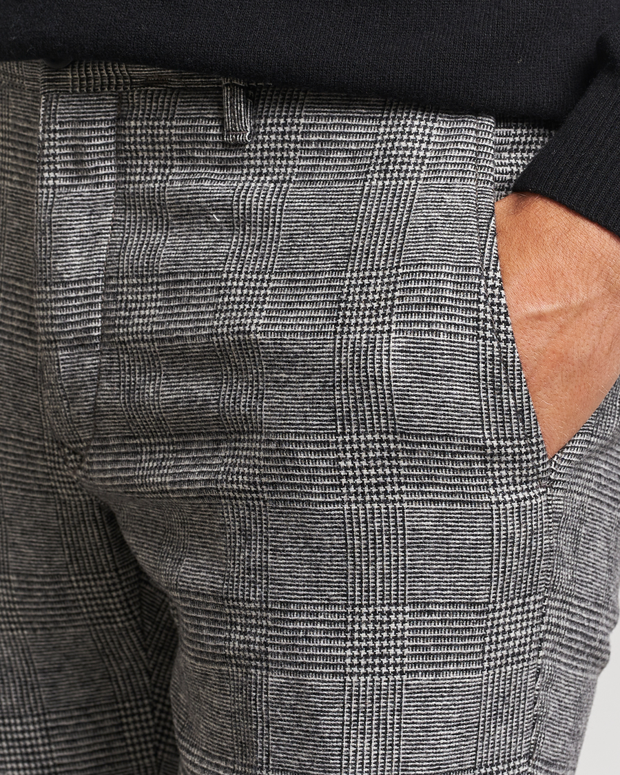 Incotex Slim Fit Prince Of Wales Check Pants Grey at CareOfCarl.com