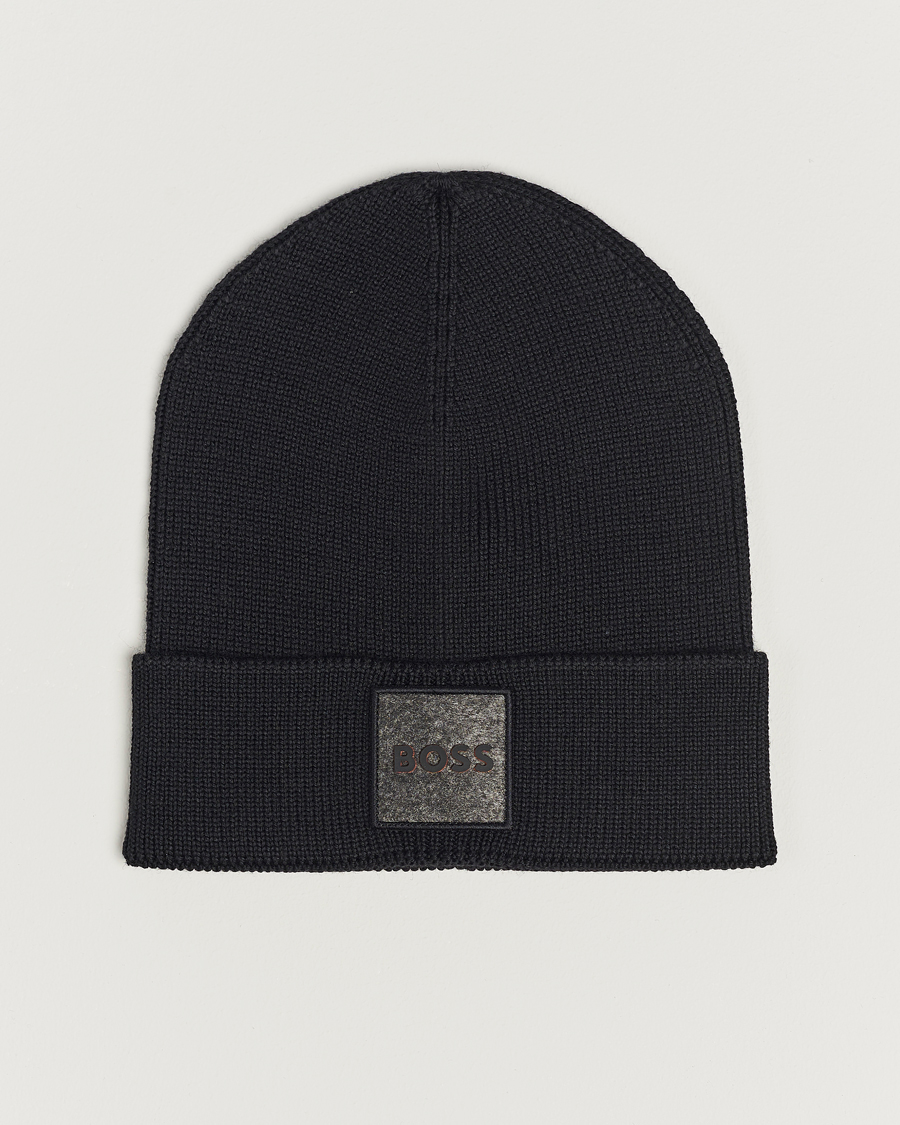 BOSS ORANGE Foxxy Logo Beanie Black at CareOfCarl.com