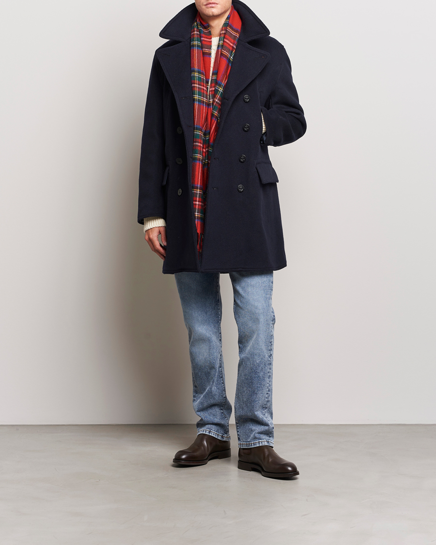 Gloverall Churchill Long Reefer Peacoat Navy Royal at CareOfCarl.com