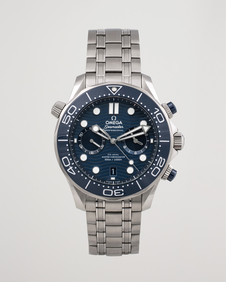 Omega Pre-Owned Seamaster Diver 300M 22218000 Steel Blue at CareOfCarl.com