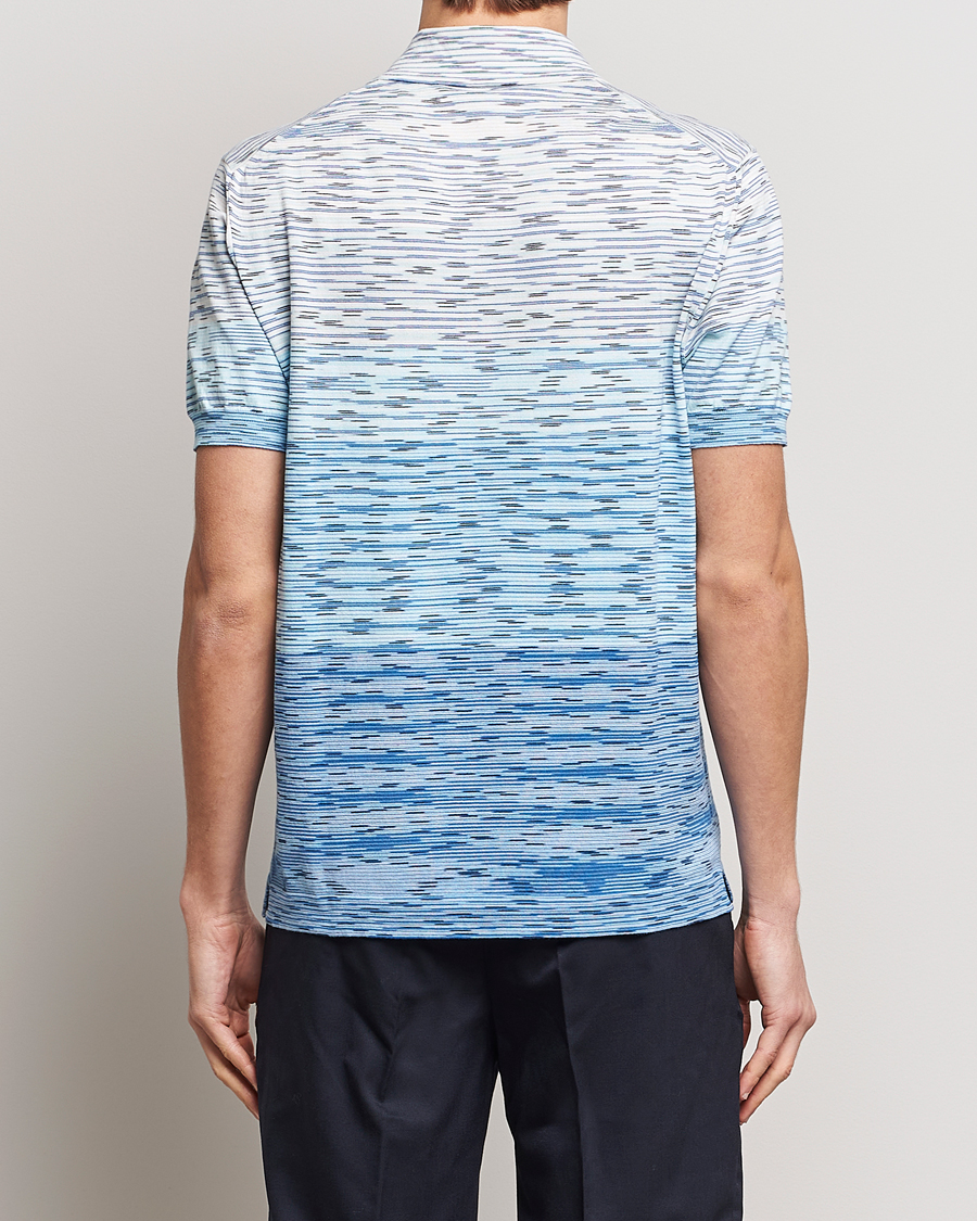 Missoni Space Dyed Knitted Polo White/Blue at CareOfCarl.com