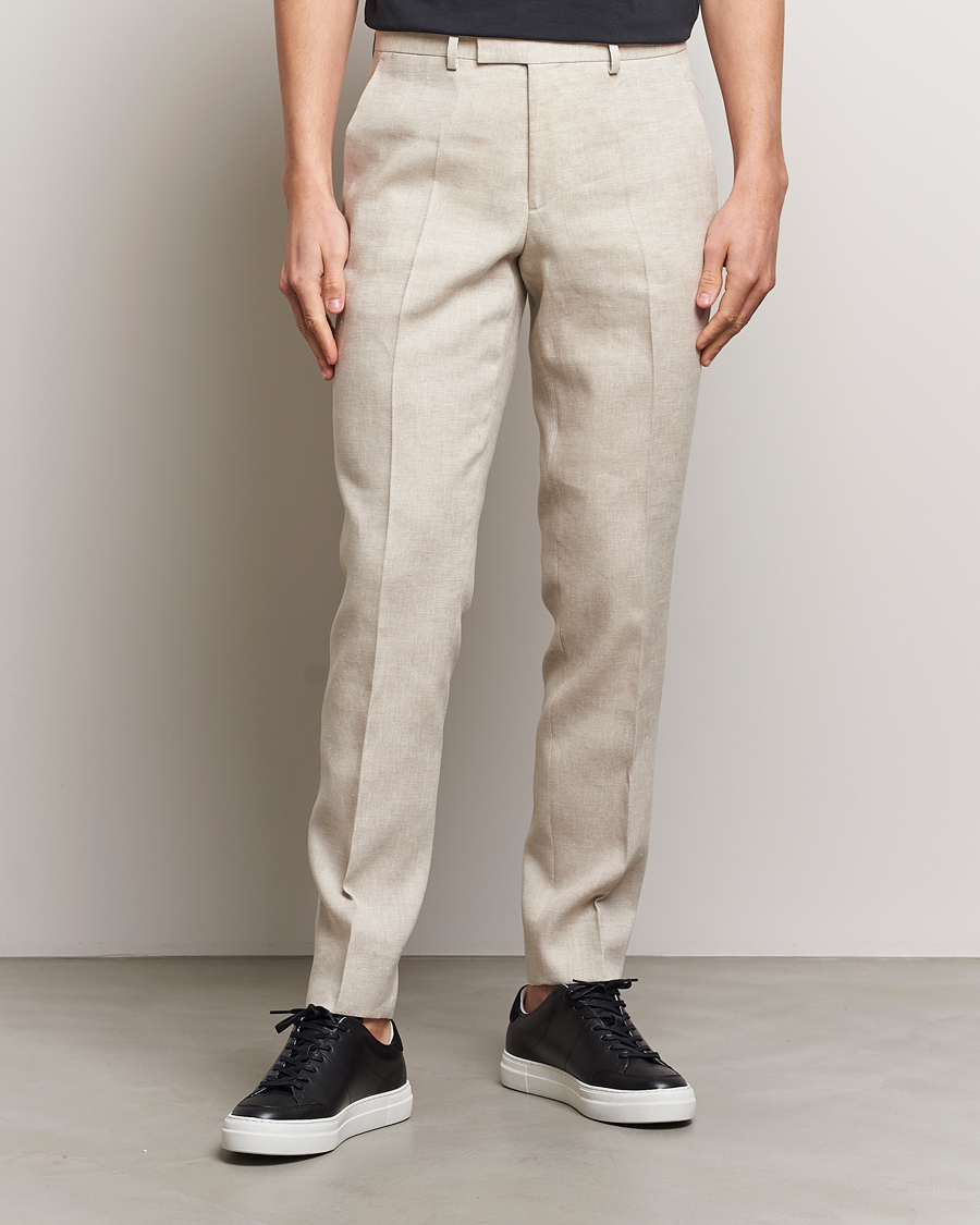 J.Lindeberg Grant Super Linen Trousers Moonbeam at CareOfCarl.com