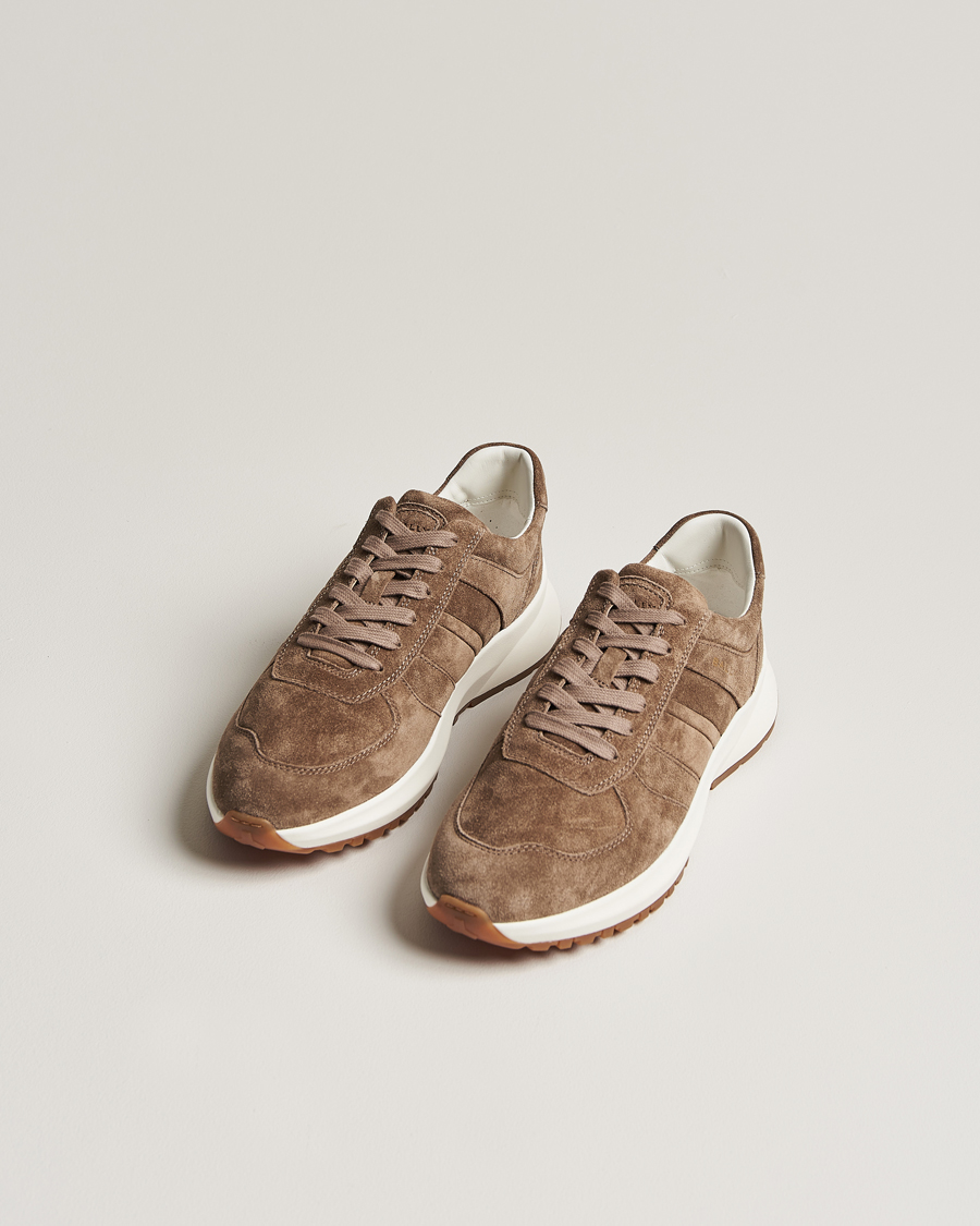 Bally Darsyl Suede Running Sneaker Deep Sepia at CareOfCarl.com