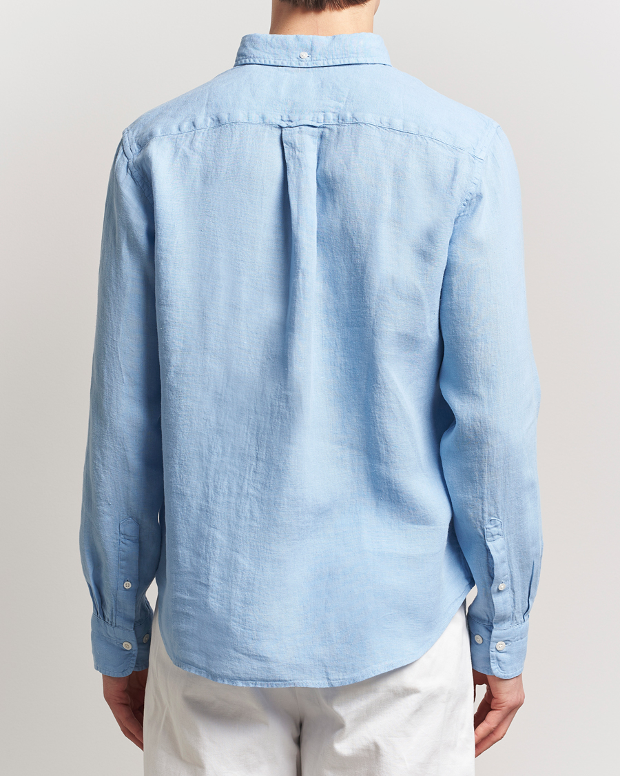 GANT Regular Fit Garment Dyed Linen Shirt Capri Blue at CareOfCarl.com