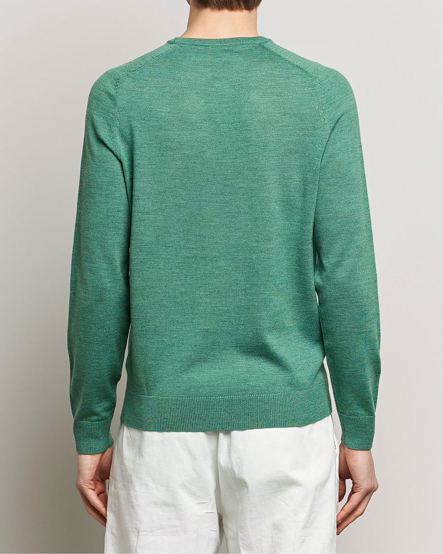 Morris Merino Crew Neck Pullover Light Green at CareOfCarl.com