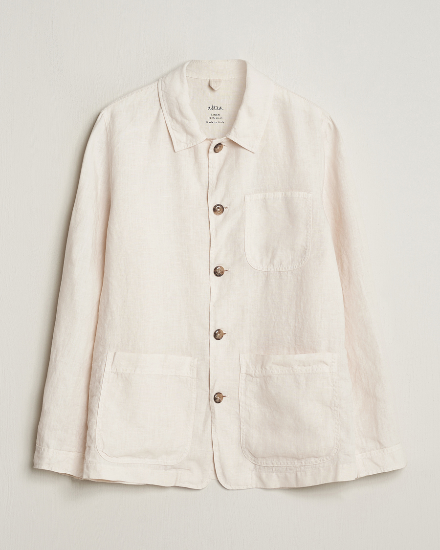 Altea Linen Shirt Jacket Beige at CareOfCarl.com