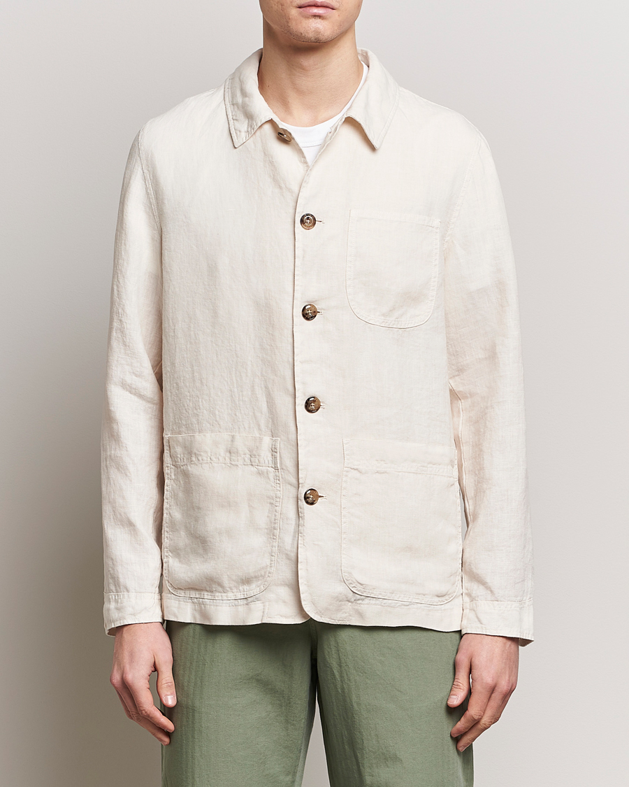 Altea Linen Shirt Jacket Beige at CareOfCarl.com