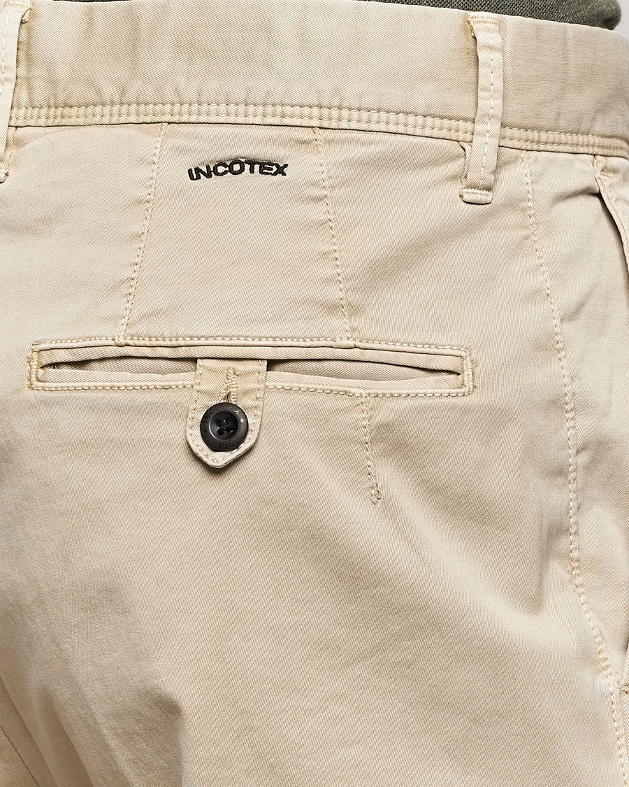 Incotex Tapered Fit Pleated Slacks Light Beige at CareOfCarl.com