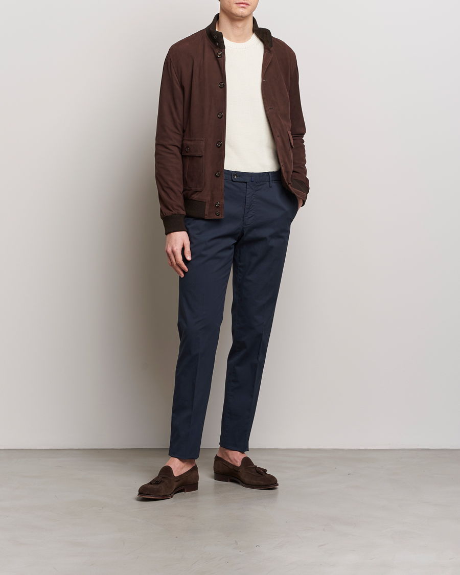 Incotex Regular Fit Comfort Chinos Navy at CareOfCarl.com