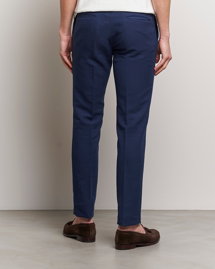Incotex Slim Fit Chinolino Trousers Navy at CareOfCarl.com