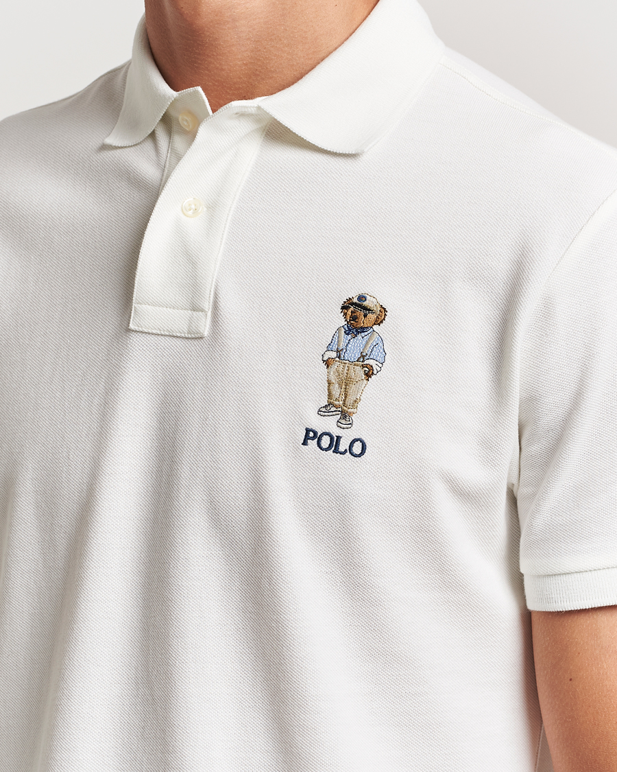 Polo Ralph Lauren Custom Slim Fit Bear Polo Deckwash White at CareOfCarl.co