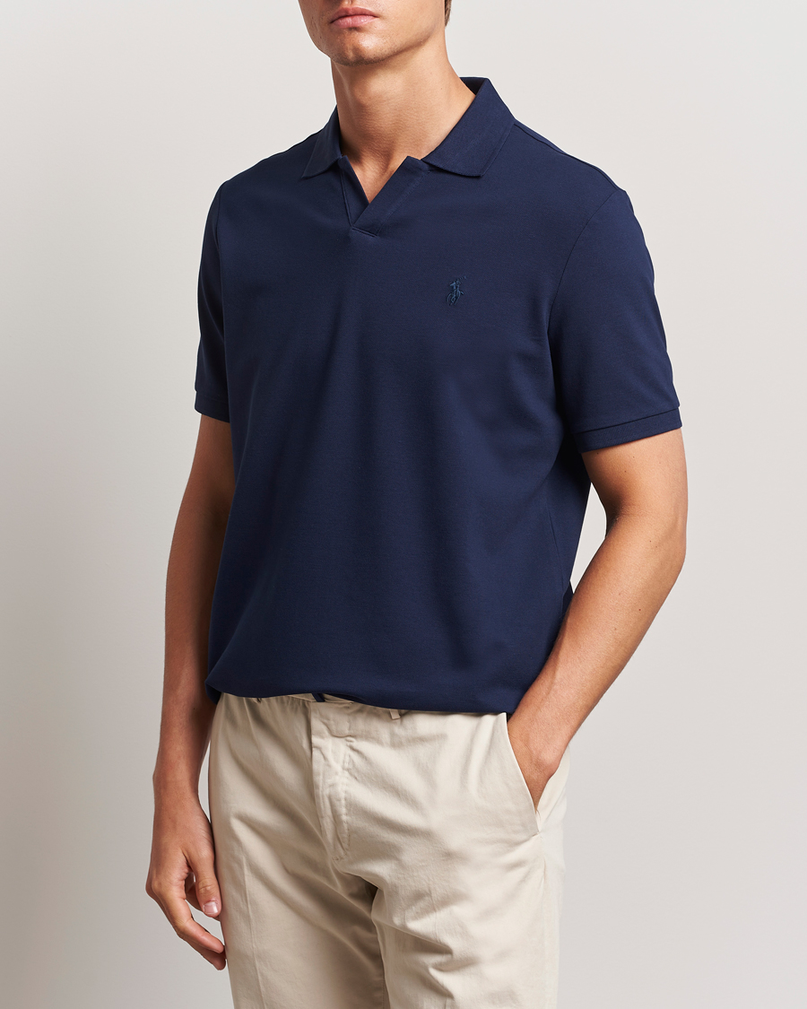 Polo Ralph Lauren Classic Fit Open Collar Stretch Polo Refined Navy at Care