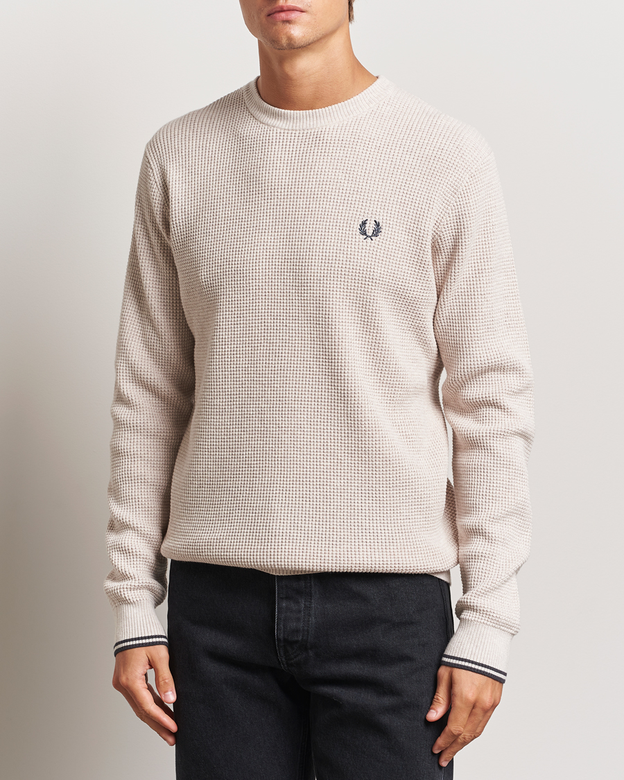 Fred Perry Waffle Stitch Jumper Porriged Marl at CareOfCarl.com