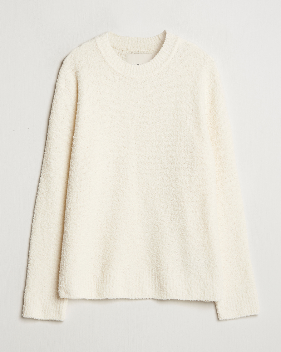 GANT Wool Boucle Crew Neck Cream at CareOfCarl.com