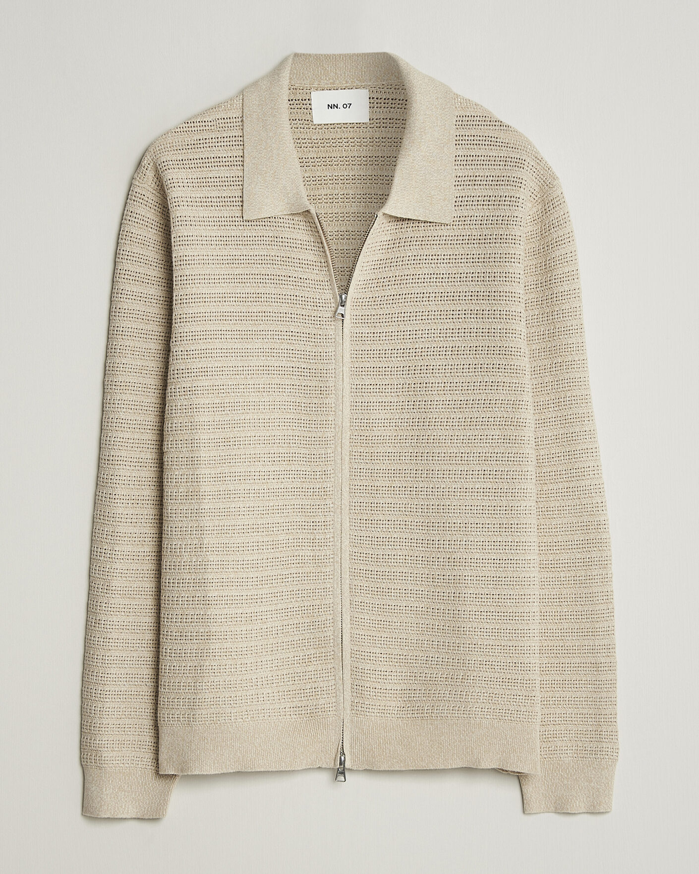 NN07 Gustav Knitted Full Zip Ivory at CareOfCarl.com