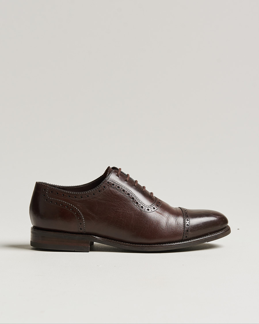 Loake 1880 Fleet Brogue Shadow Sole Dark Brown Calf at CareOfCarl.com