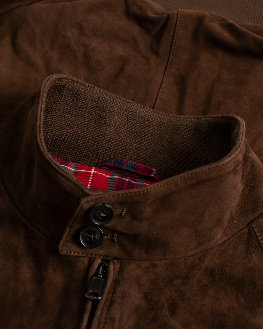 Baracuta G9 Suede Jacket Chocolate at CareOfCarl.com